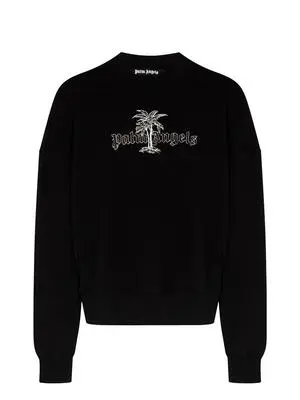 Palm Angels Logo-embroidered Sweatshirt - Black
