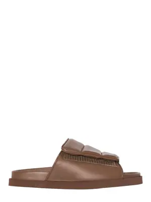 GIABORGHINI Padded Leather Slides - Brown