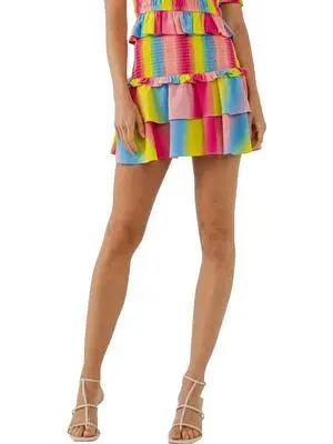 Endless Rose Striped Mini Skirt - Multi