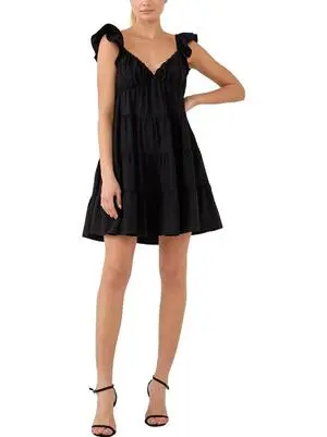 Endless Rose Endless Rose Ruffle Sweetheart Mini Dress Black