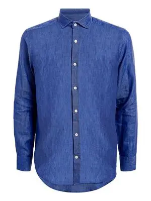 Frescobol Carioca Linen Antonio Shirt - Navy