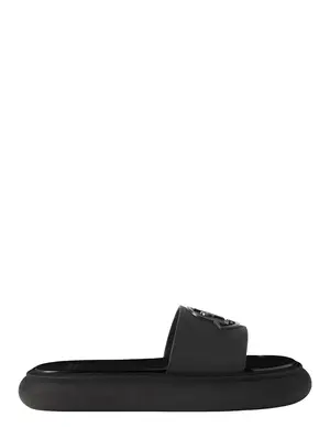 Moncler Slyder Appliquéd Rubber Slides - Black