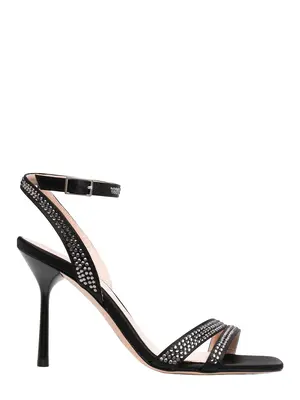 Liu Jo 90mm Embellished Leather Sandals - Black