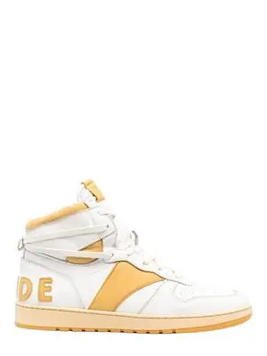 Rhude Logo Panelled Sneakers - White