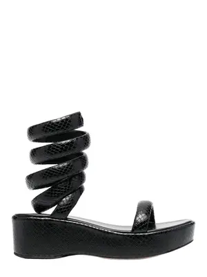 Cult Gaia Gabi Spiral Strap Sandals - Black