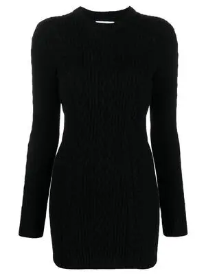Patrizia Pepe Cable-knit Backless Dress - Black