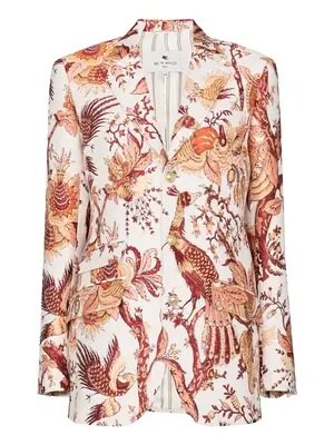 Etro Tree Of Life Jacquard Blazer - Neutrals