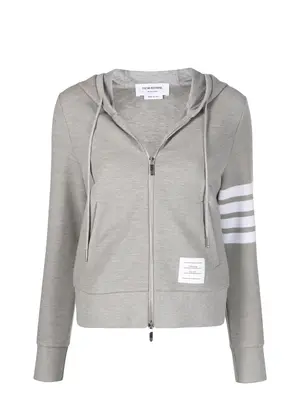 Thom Browne 4-bar Stripe Hoodie - Grey