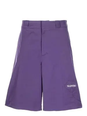 Valentino Garavani Floral-appliqué Shorts - Purple