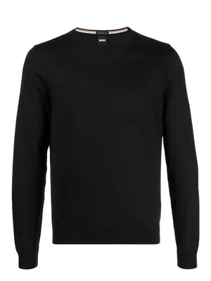 BOSS V-neck Jumper - Black