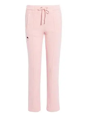 Palm Angels Embroidered French Cotton-terry Track Pants - Pastel Pink