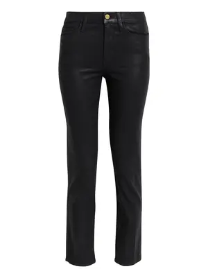 FRAME Le Sylvie Coated Slim-leg Jeans - Black