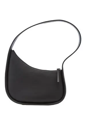 THE ROW Half Moon Leather Shoulder Bag - Black