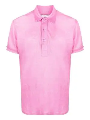 Orlebar Brown Button-placket Linen Polo Shirt - Pink