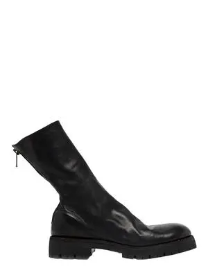 Guidi Zip-fastening Leather Ankle Boots - Black