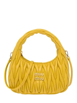 Miu Miu Mini Wander Matelassé Shoulder Bag - Yellow