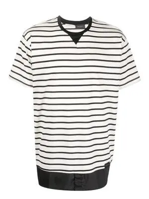 LOW BRAND Stripe-print Layered T-shirt - White