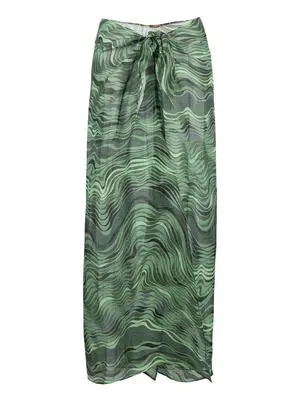 Cult Gaia Nila Cover-up Skirt - Green