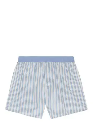 GANNI Striped Cotton Shorts
