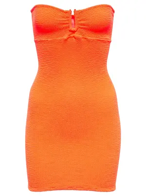 REINA OLGA La Sciura Textured Mini Dress - Orange
