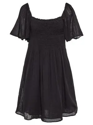 Velvet By Graham & Spencer Esme Cotton Gauze Minidress - Black