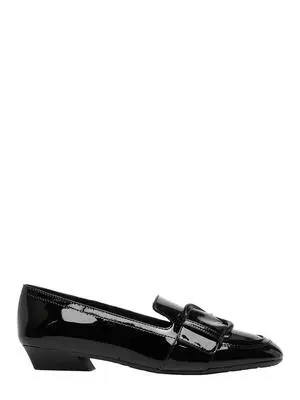FERRAGAMO Buckle-detail Leather Loafers - Black