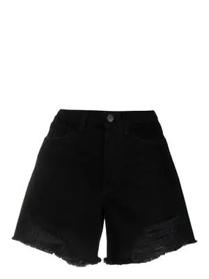 3x1 Rip-detail Denim Shorts - Black