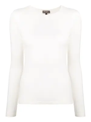 N.peal Round Neck Knit Jumper - White