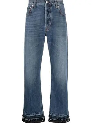 Alexander McQueen Straight-leg Cropped Jeans - Blue