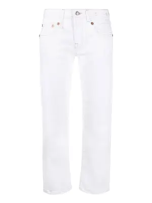 R13 Distressed-edge Straight-leg Jeans - White