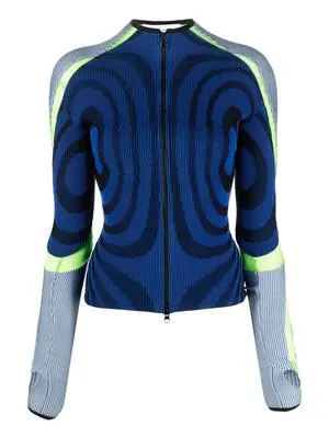 PAOLINA RUSSO Paolina Russo Vortex Knit Jacket Blue