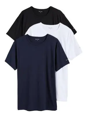 Paul Smith Cotton Logo Lounge 3 Pack T-shirts Black/white/navy