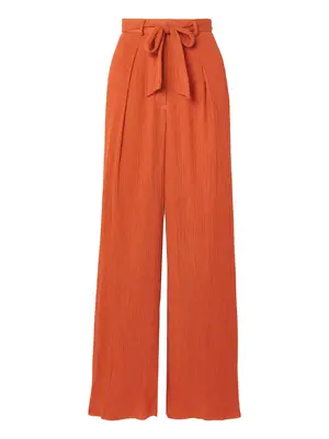 Gabriela Hearst Thomazia Belted Wide-leg Pants - Orange