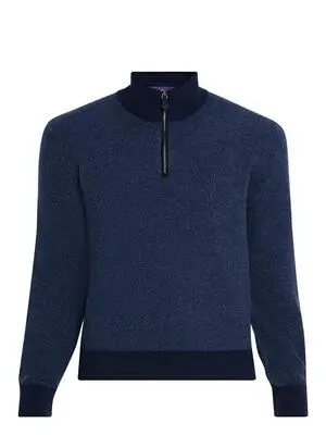 Ralph Lauren Purple Label Cashmere Half-Zip Sweater Navy