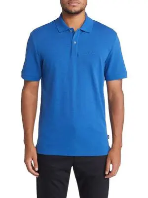 BOSS Pallas Cotton Polo - Medium Blue