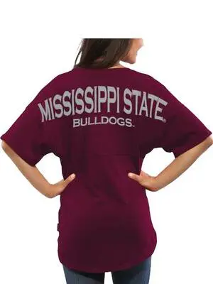 SPIRIT JERSEY Mississippi State Bulldogs Oversized T-shirt - Maroon