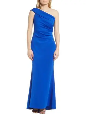 Eliza J Eliza J Off-The-Shoulder Fit & Flare Gown Cobalt