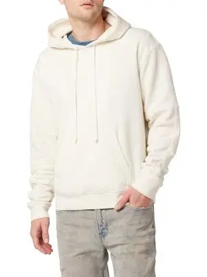 Hudson Jeans Cotton Fleece Moto Hoodie - Eggshell