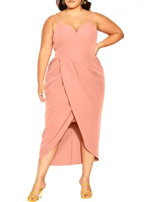 City Chic City Chic Sassy Dress Melon