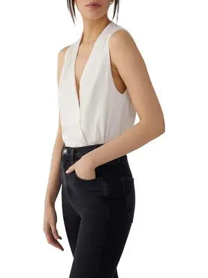 FAVORITE DAUGHTER The Date Sleeveless Wrap Bodysuit - Ivory