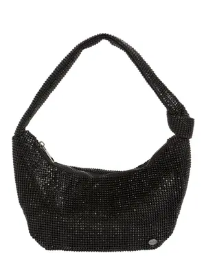OLGA BERG Jessica Crystal Croissant Bag - Black