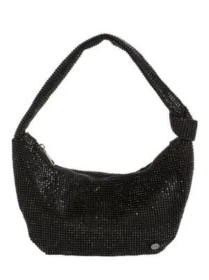 OLGA BERG Jessica Crystal Croissant Bag - Black