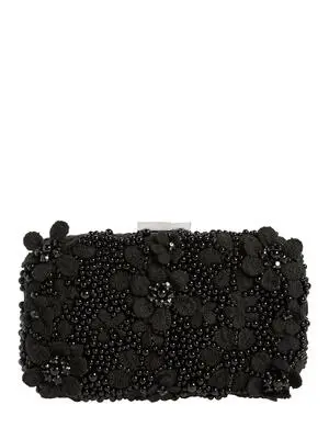 OLGA BERG Beaded And Crystal Clutch - Black