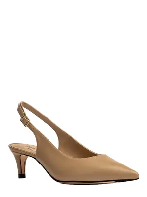 JON JOSEF Jon Josef Tina Slingback Pumps Dark Nude Leather