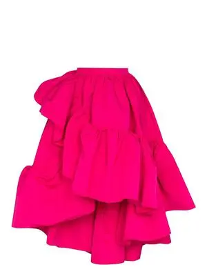 Alexander McQueen Asymmetric Ruffled Skirt - Pink