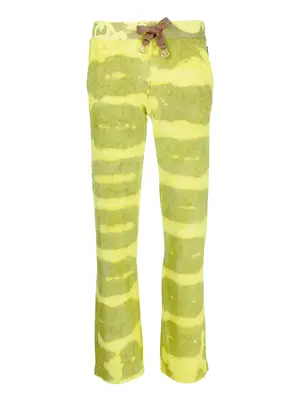 STAIN SHADE Tie-dye Print Track Pants - Green