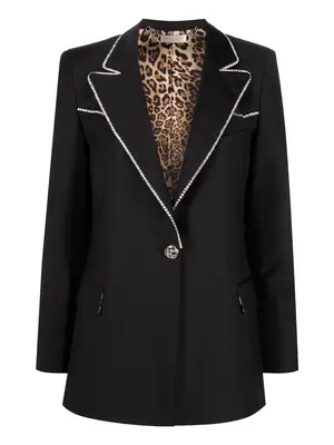 Philipp Plein Crystal-embellished Single-breasted Blazer - Black