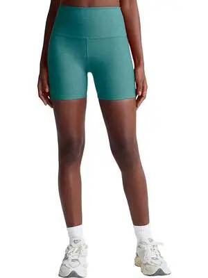Beyond Yoga Keep Pace Biker Shorts - Deep Aqua Heather