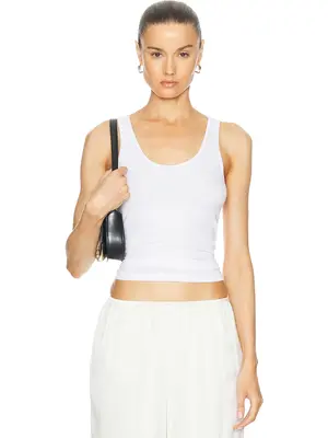 Enza Costa Stretch Silk Knit Tank Top White