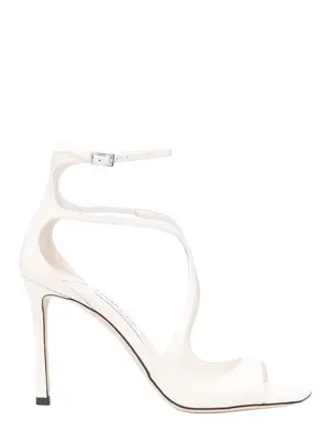 JIMMY CHOO Azia 95mm Square-toe Sandals - White